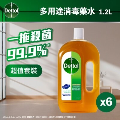 DETTOL Dettol Antiseptic Liquid 1200ml x 6 (case) | Watsons Hong Kong