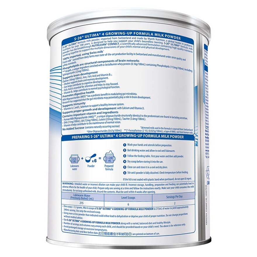 WYETH WYETH S-26 ULTIMA STAGE 4 Growing-Up Formula 800G | Baby Milk ...